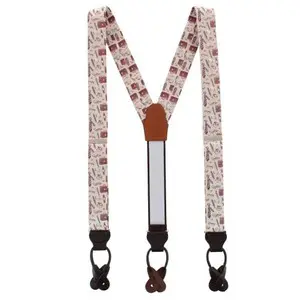 Trafalgar Day At The Office Novelty Silk Button End Suspenders