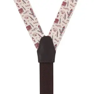 Trafalgar Day At The Office Novelty Silk Button End Suspenders