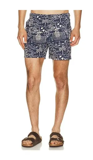 Marine Layer Tailored 5 Swim Trunk - Blue