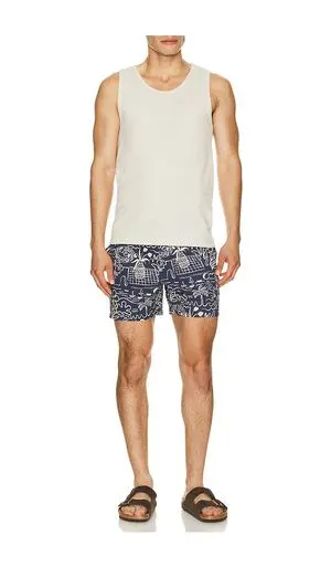 Marine Layer Tailored 5 Swim Trunk - Blue