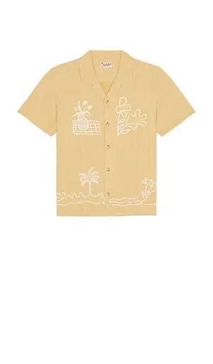 Marine Layer Sol Embroidered Resort Shirt In . Also
