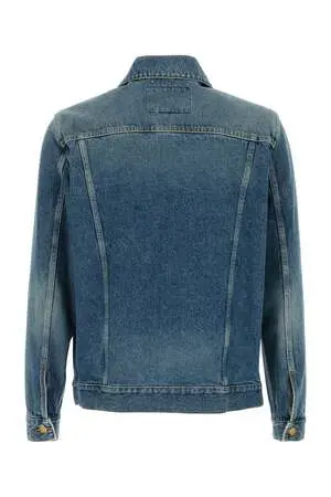 GOLDEN GOOSE Distressed Stonewashed Denim Jacket With Metal Half Star Details