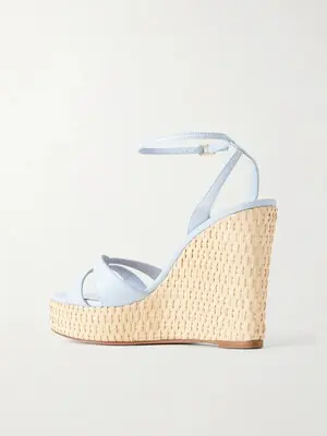 AQUAZZURA You And I 110 Leather Wedge Sandals