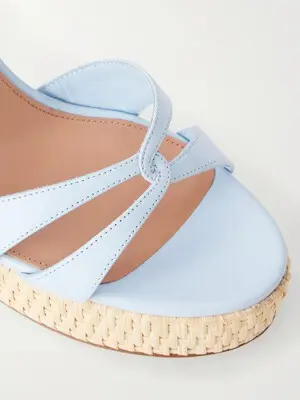 AQUAZZURA You And I 110 Leather Wedge Sandals