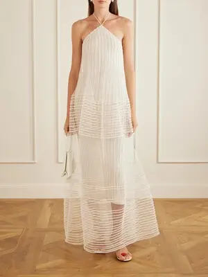 Jacquemus Epi Embroidered Tulle Maxi Dress