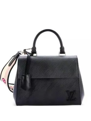 LOUIS VUITTON Cluny Top Handle Bag Epi Leather Mini Satchel - Black