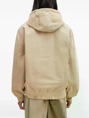 Carhartt Work In Progress Beige Canvas Textured Hooded Jacket