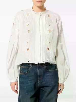 Isabel Marant Étoile Embroidered Ramie Blouse - White