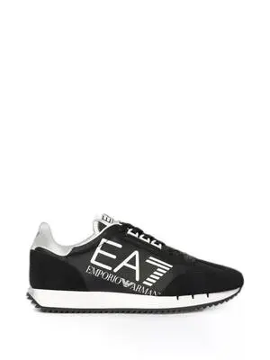 EA7 Panelled Logo Print Sneakers - Black