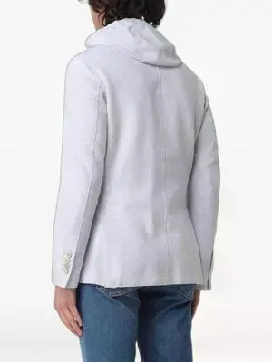 Eleventy Single-breasted Piqué-jersey Blazer - Grey