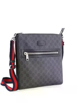 Gucci Gg Coated Canvas Web Strap Messenger Bag
