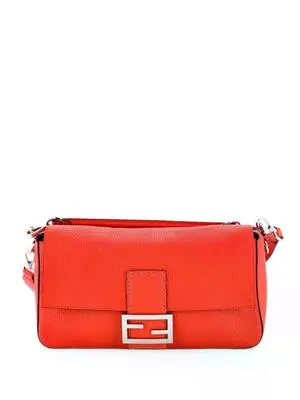 Fendi Selleria Baguette Nm Bag Leather - Red