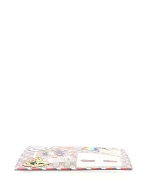 Gucci Gg Coated Canvas Applique Clutch Bag