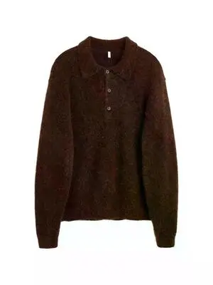 SUNFLOWER Button Collared Polo Top - Brown