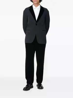 Giorgio Armani Contrast-lapel Textured-finish Blazer