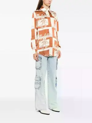 Off-White Skeleton Print Check Shirt
