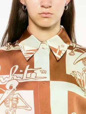 Off-White Skeleton Print Check Shirt
