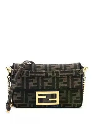 Fendi Baguette Nm Bag Zucca Canvas Mini Crossbody Bag - Brown