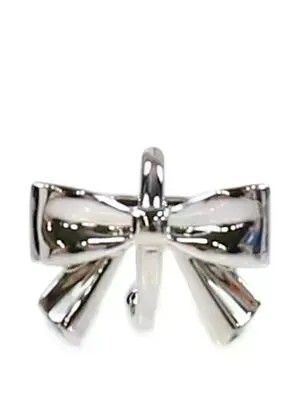 YVMIN Bow Detail Open Cuff Ring - Silver