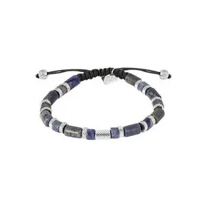 Tateossian Silver / Blue Thompson Sodalite Twist Beaded Bracelet - Silver/blue