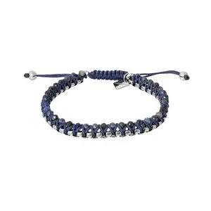Tateossian Silver / Blue Thompson Macrame Friendship Knot Bracelet With Blue Sodalite - Silver/blue