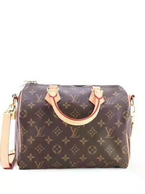 LOUIS VUITTON Speedy Bandoulière 25 Monogram Canvas Satchel Bag - Brown