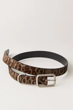 Free People Scout Slim Belt - Grey Leopard