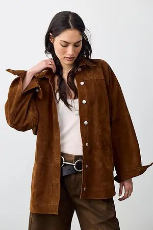 Free People We The Free Suede Jacket - Tan