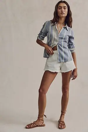 Free People We The Free Mallory Striped Shirt - Ivory Combo