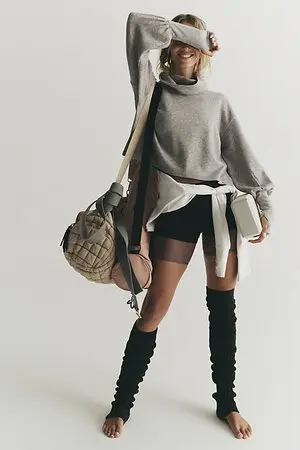Free People Cool Down Stirrup Leg Warmers - Black