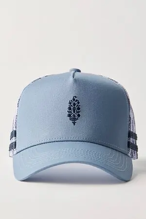 Free People Weekend Adventurer Trucker Hat Blue Combo