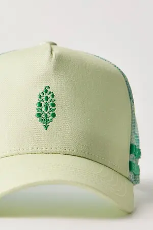 Free People Weekend Adventurer Trucker Hat - Green Combo