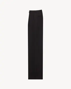 Saint Laurent Fluid Pants In Wool Flannel