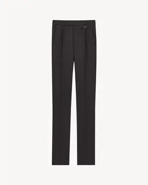 Saint Laurent Tapered Felted Wool Gabardine Pants - Anthracite