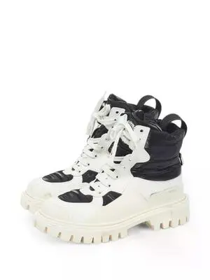 Dolce & Gabbana Lace-up Leather Combat Boots - White