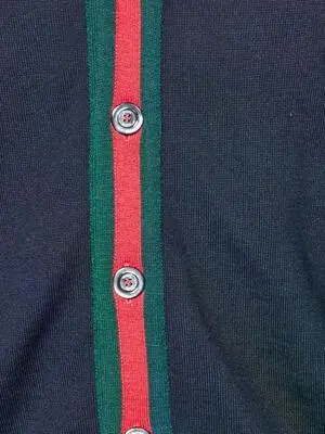 Gucci Wool Cardigan With Web Trim