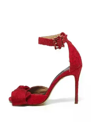 Carolina Herrera Lace Bow Detail High Heel Sandals
