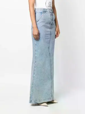 Moschino Long Washed-denim Skirt