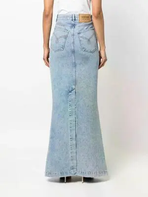 Moschino Long Washed-denim Skirt