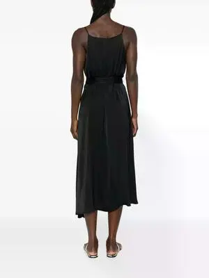 MOUTAKI V-neck Belted Asymmetric Midi Dress