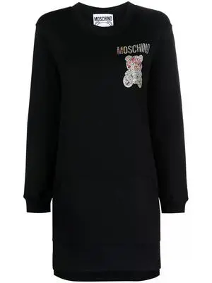 Moschino Teddy Bear Embellished Sweatshirt Dress