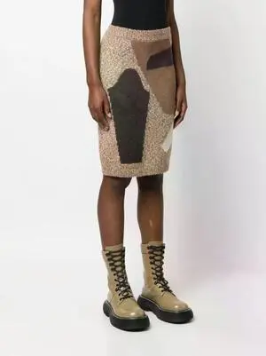 Moschino Intarsia Knit Pencil Skirt