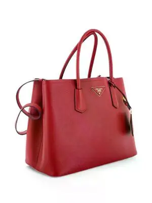 Prada Saffiano Leather Tote Bag - Red