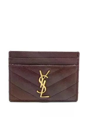 Saint Laurent 2020 Cassandre Matelassé Card Holder - Red