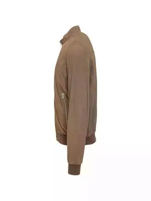 Herno Zip-up Suede Bomber Jacket - Brown