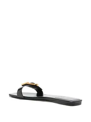 Khaite Manhattan Buckled-strap Flat Sandals - Black