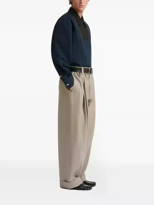 Marni Cotton Canvas Pleated Trousers