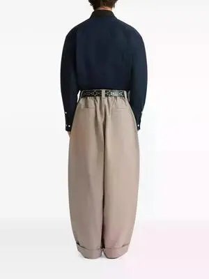 Marni Cotton Canvas Pleated Trousers