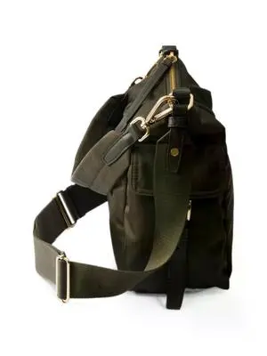 Prada Large Re-nylon And Leather Bag - Green