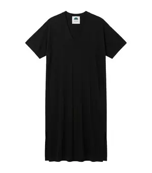 SHELEP Merino-silk V-neck Kaftan - Navy